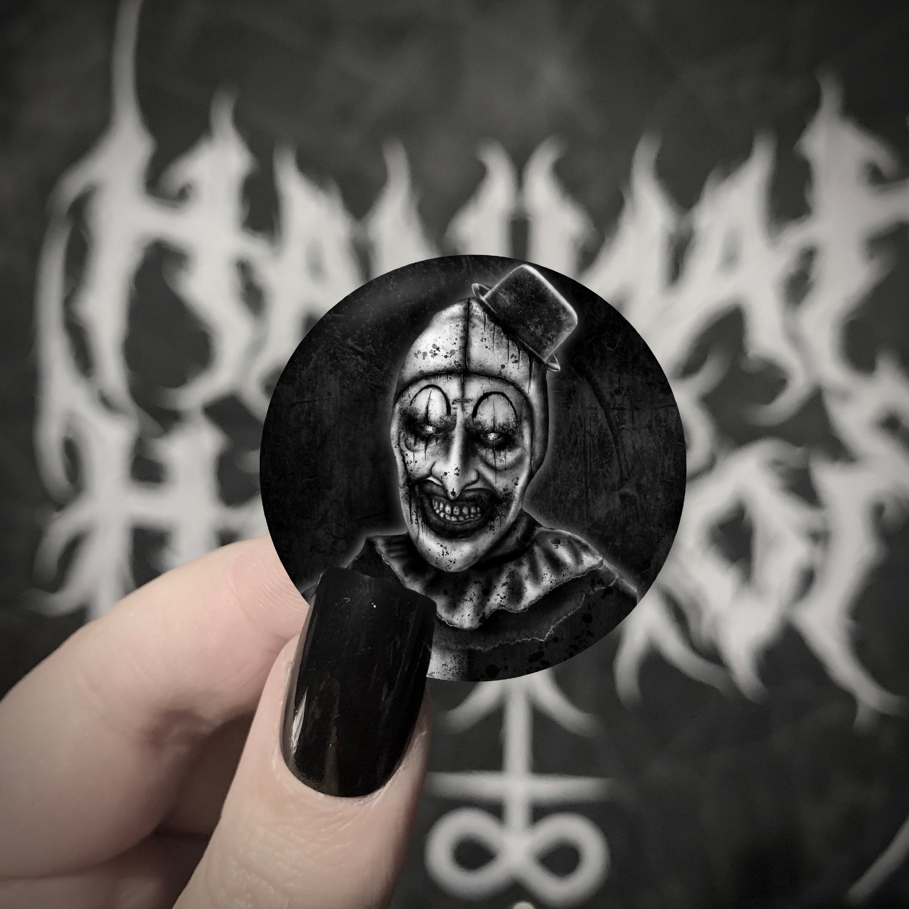 Terrifier Art the Clown 38mm Badge – EternalHorrorArt